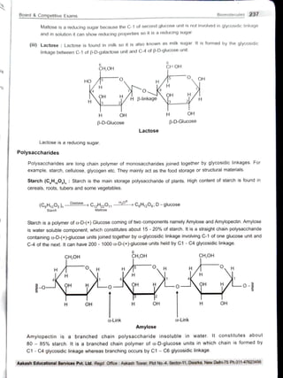Akash Institute Biomolecules Notes Class 12 JEE Mains and Advanced | PDF