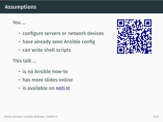 Writing Ansible Modules (DENOG11) | PPT