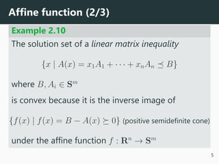 2.3 Operations that preserve convexity & 2.4 Generalized inequalities | PDF