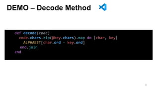 Simple Cipher Exercism Ruby Challenge - Nov 2019 | PPT