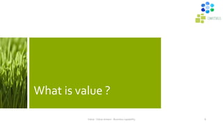 Value analysis with Value Stream and Capability modeling | PDF