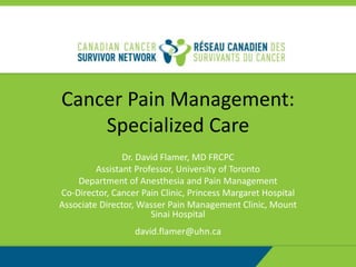 Dr. David Flamer – Cancer Pain Management: Specialized Care | PPTX
