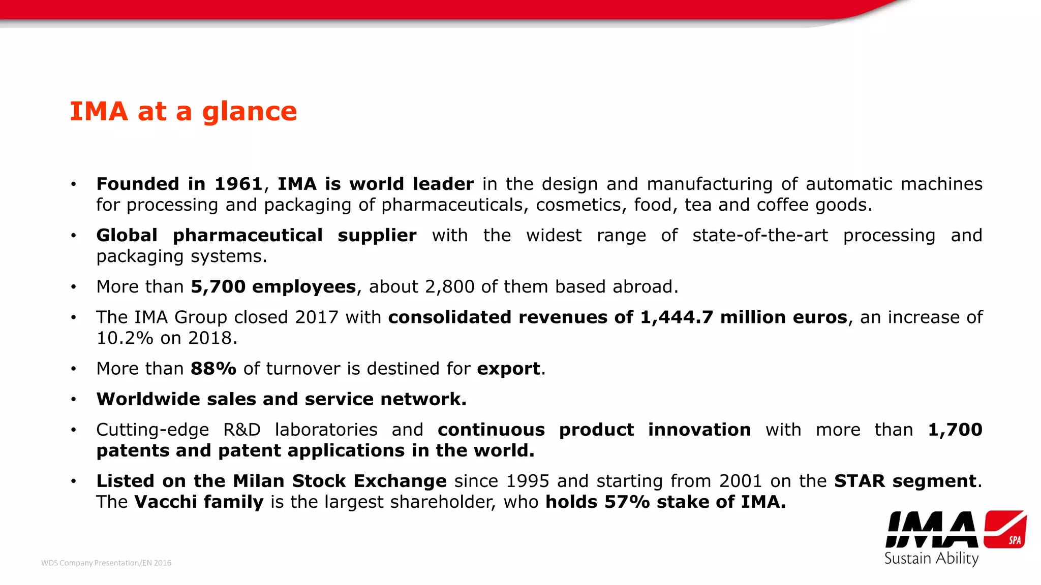 IMA - NEW AUTOMATED WAREHOUSE | PPT