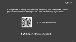 Klaxit - How to keep it clean, for years - Paris.RB 2020 | PDF