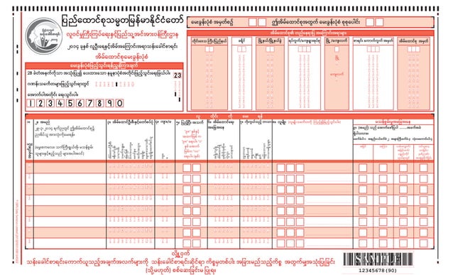 myanmar-2014-census-form (Sample) | PPT