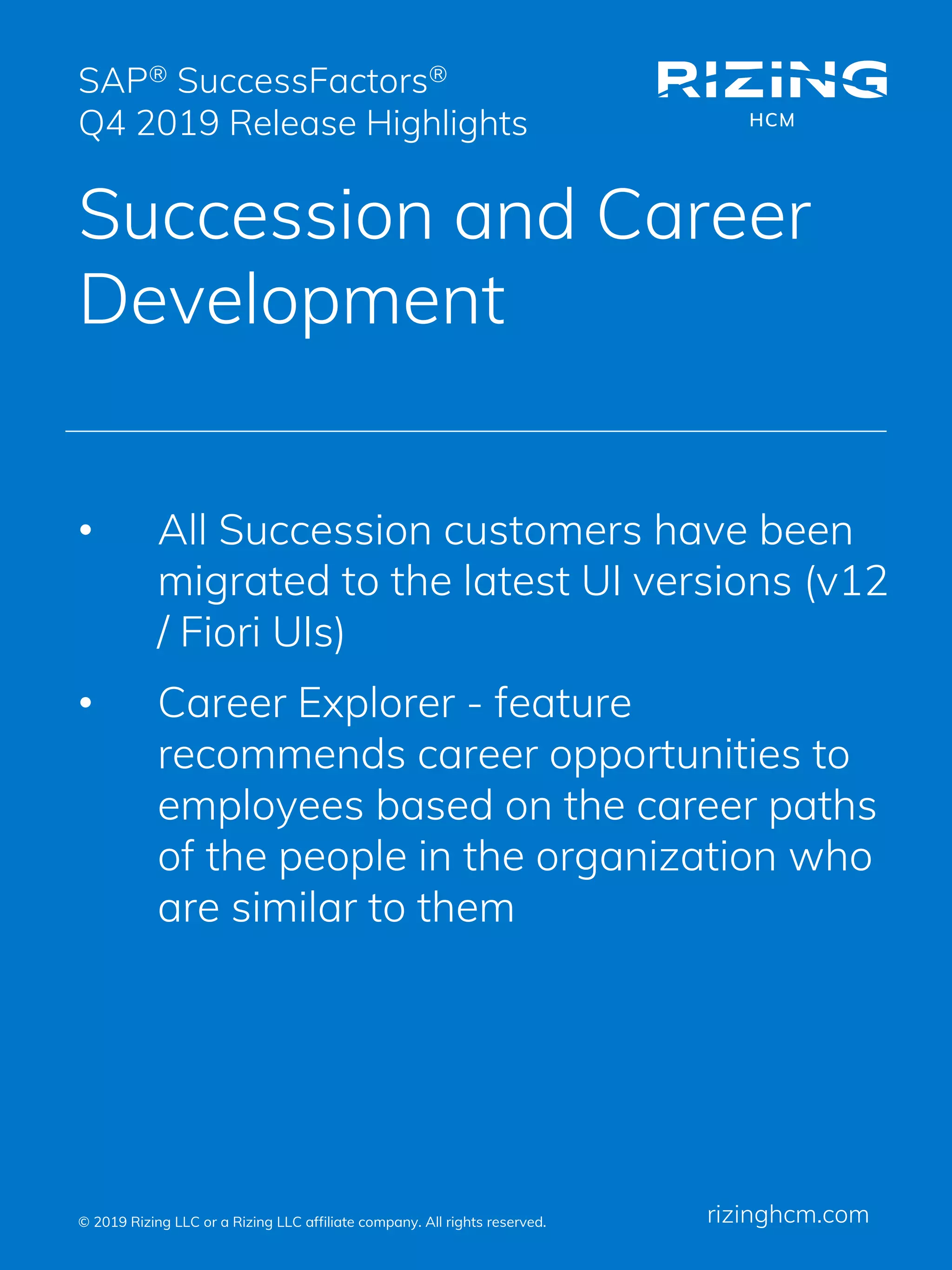 SAP SuccessFactors Q4 2019 Release Highlights | PDF