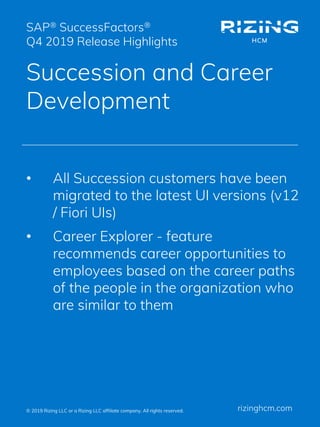 SAP SuccessFactors Q4 2019 Release Highlights | PDF