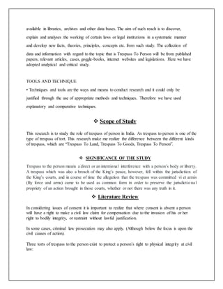 TRESPASS TO PERSON BY SATYAM THAKUR | DOCX