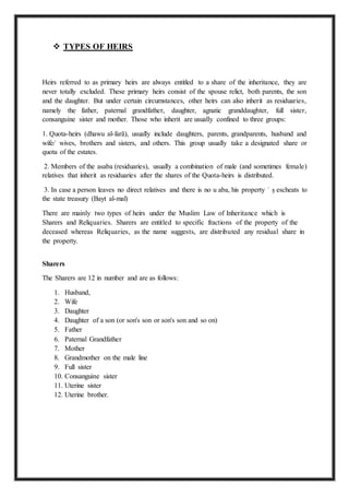 LAW OF INHERITANCE UNDER SHIA SCHOOL (FAMILY LAW) | DOCX