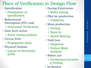 2019 1 testing and verification of vlsi design_introduction | PPT