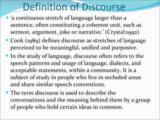 20196306 introduction-to-discourse-analysis | PPT