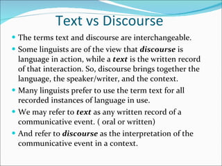 20196306 introduction-to-discourse-analysis | PPT