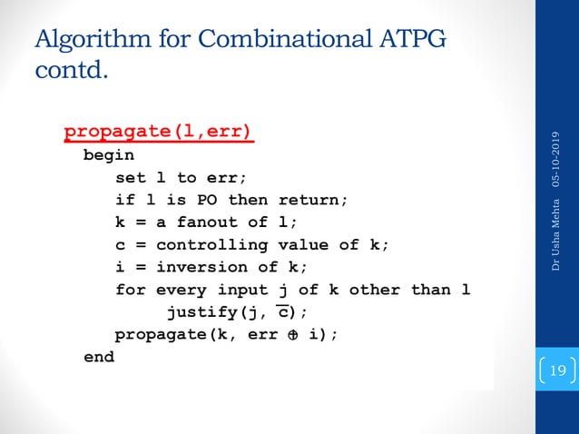 Deterministic Test Pattern Generation D Algorithm Of Atpg Testing