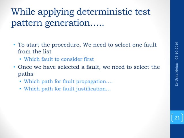 Deterministic Test Pattern Generation D Algorithm Of Atpg Testing