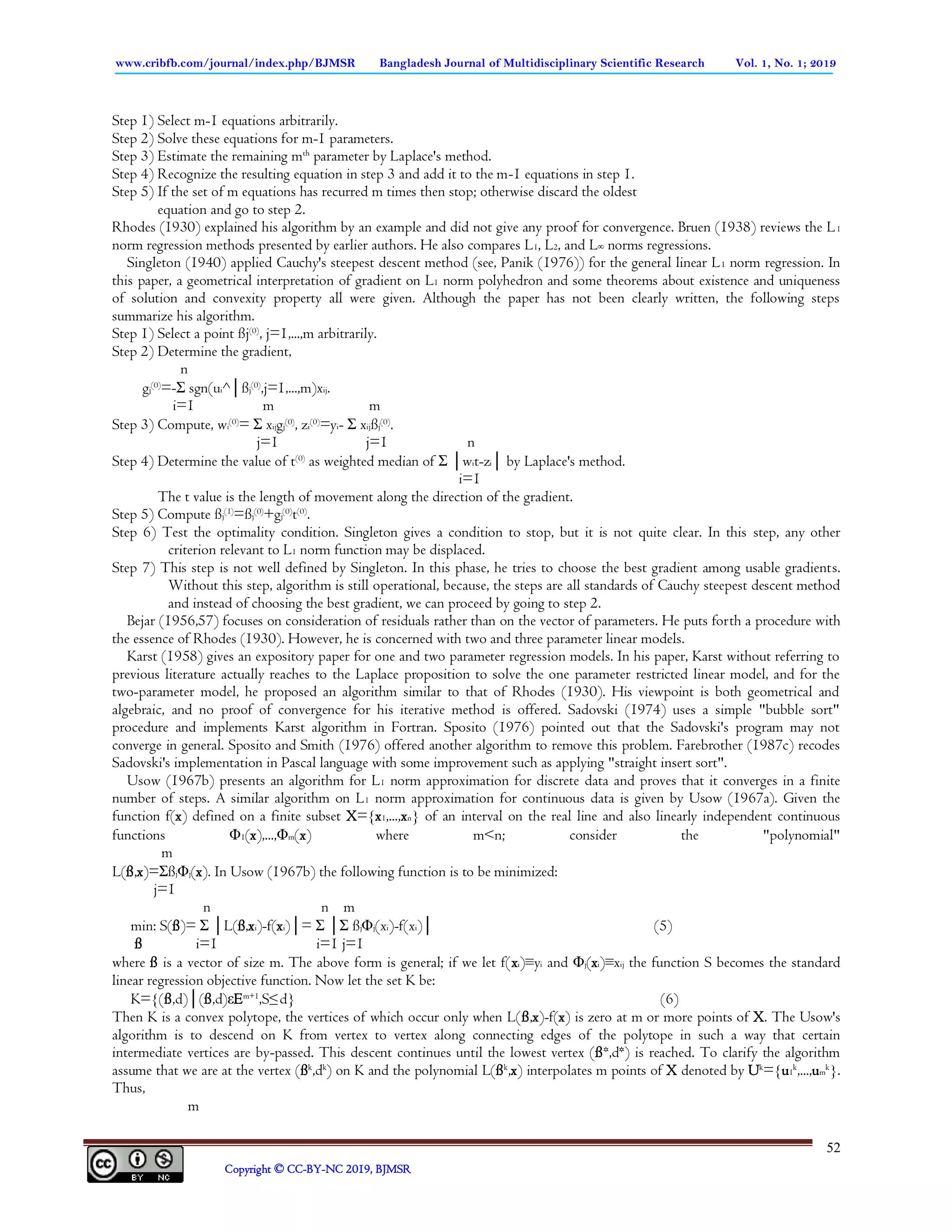 New Algorithms for L1 Norm Regression | PDF
