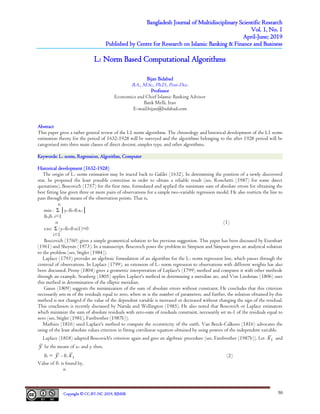New Algorithms for L1 Norm Regression | PDF