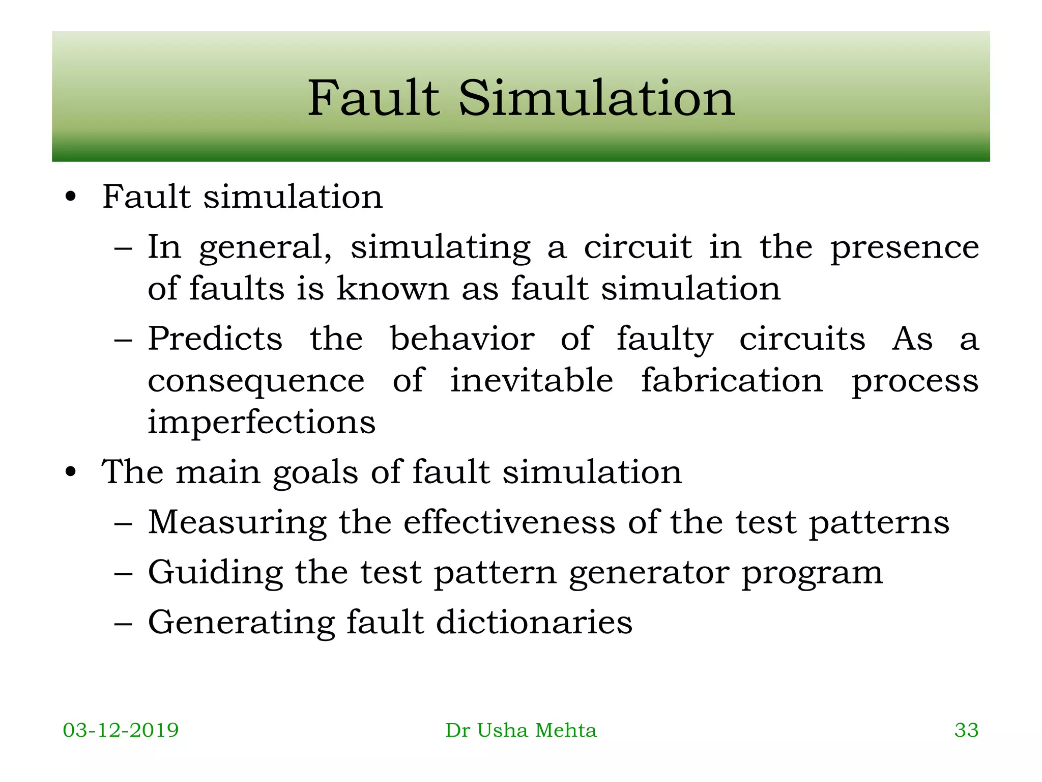 Fault Simulation (Testing of VLSI Design) | PDF