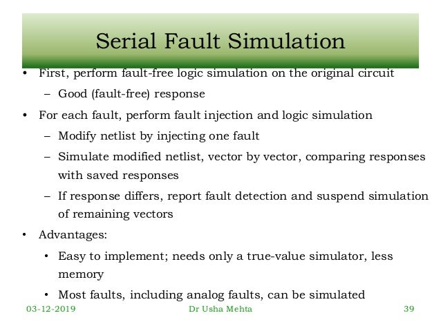Fault Simulation Testing Of Vlsi Design