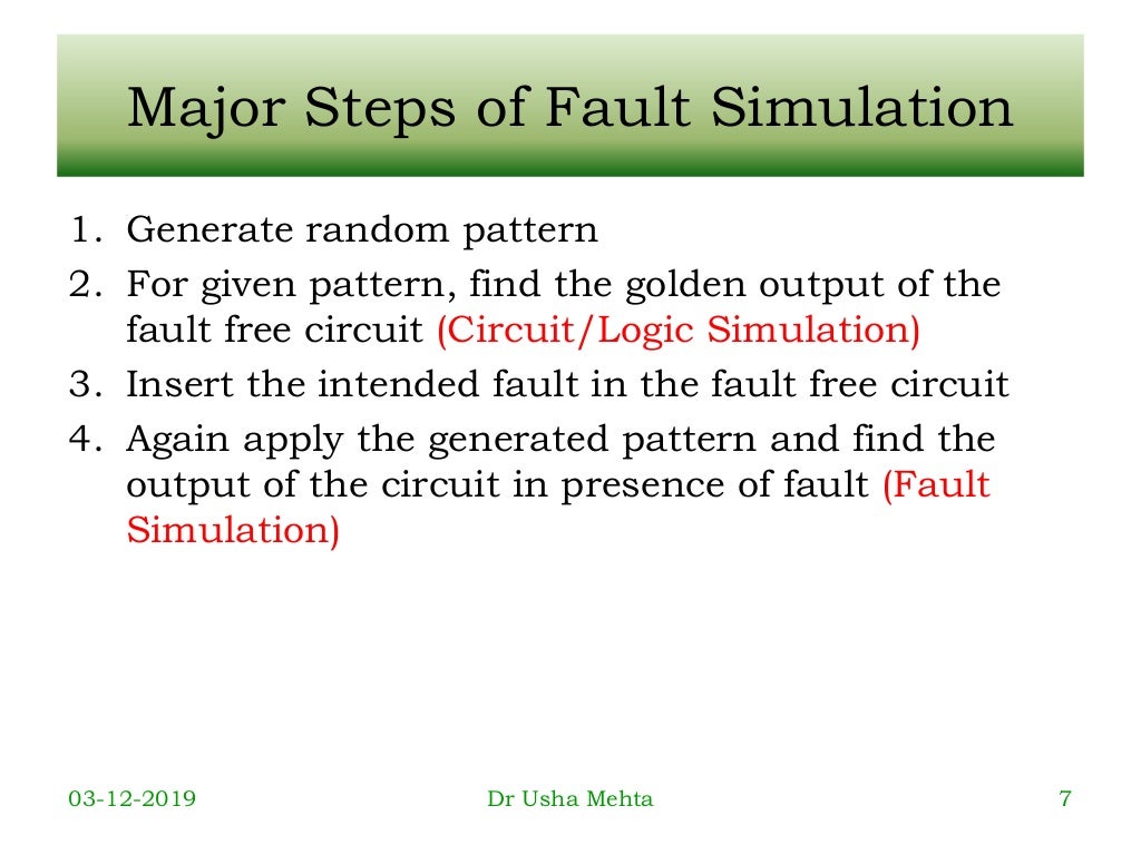 Fault Simulation Testing Of Vlsi Design