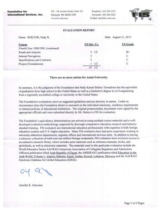 Transcript Evaluation - Boktor | PDF