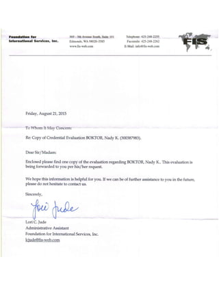 Transcript Evaluation - Boktor | PDF