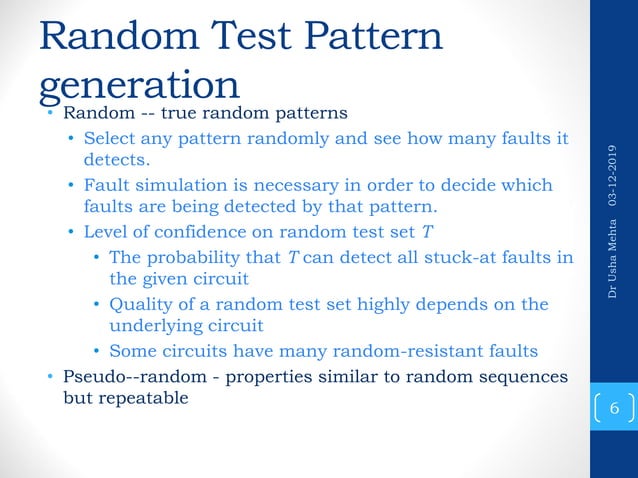Automatic Test Pattern Generation Testing Of Vlsi Design Ppt