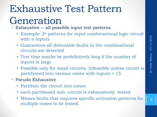 Automatic Test Pattern Generation Testing Of Vlsi Design Ppt