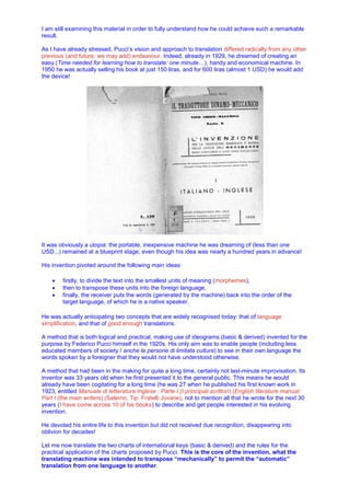 2019: 90 years on from Federico Pucci's machine translation concept ...