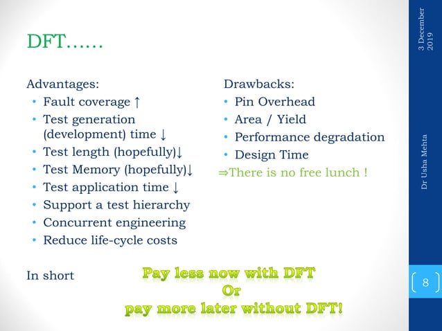 Design For Test Testing Of Vlsi Design Ppt