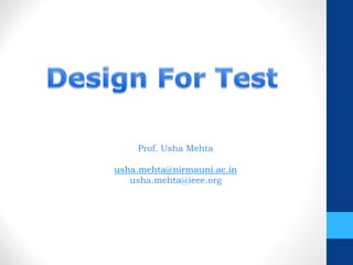 Design-for-Test (Testing of VLSI Design) | PPT