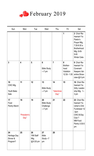 2019 activity calendar | PDF
