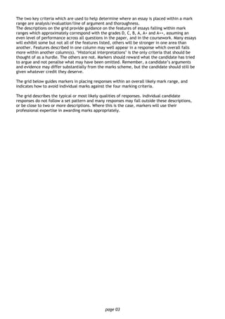 Advanced Higher History exam - 2019 (marking instructions) | PDF