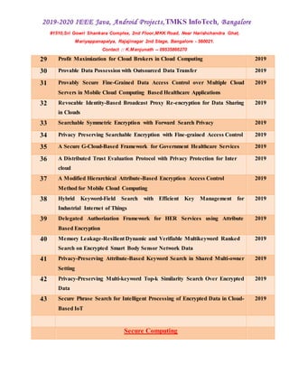 2019 and 2020 java Data Mining ieee projects list