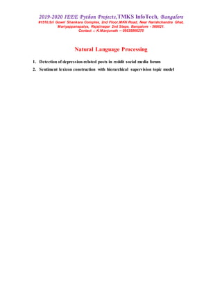 2019 and 2020 Machine Learning by python | DOCX