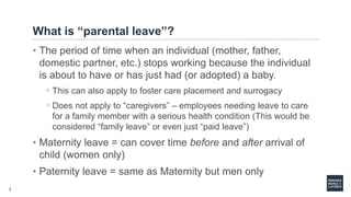 Considerations for Implementing a Parental Leave Policy | PPTX ...