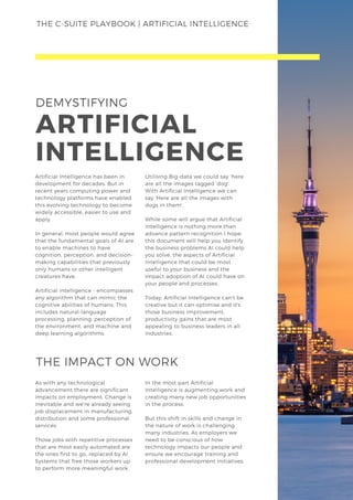 The C-Suite Playbook on Artificial Intelligence | PDF