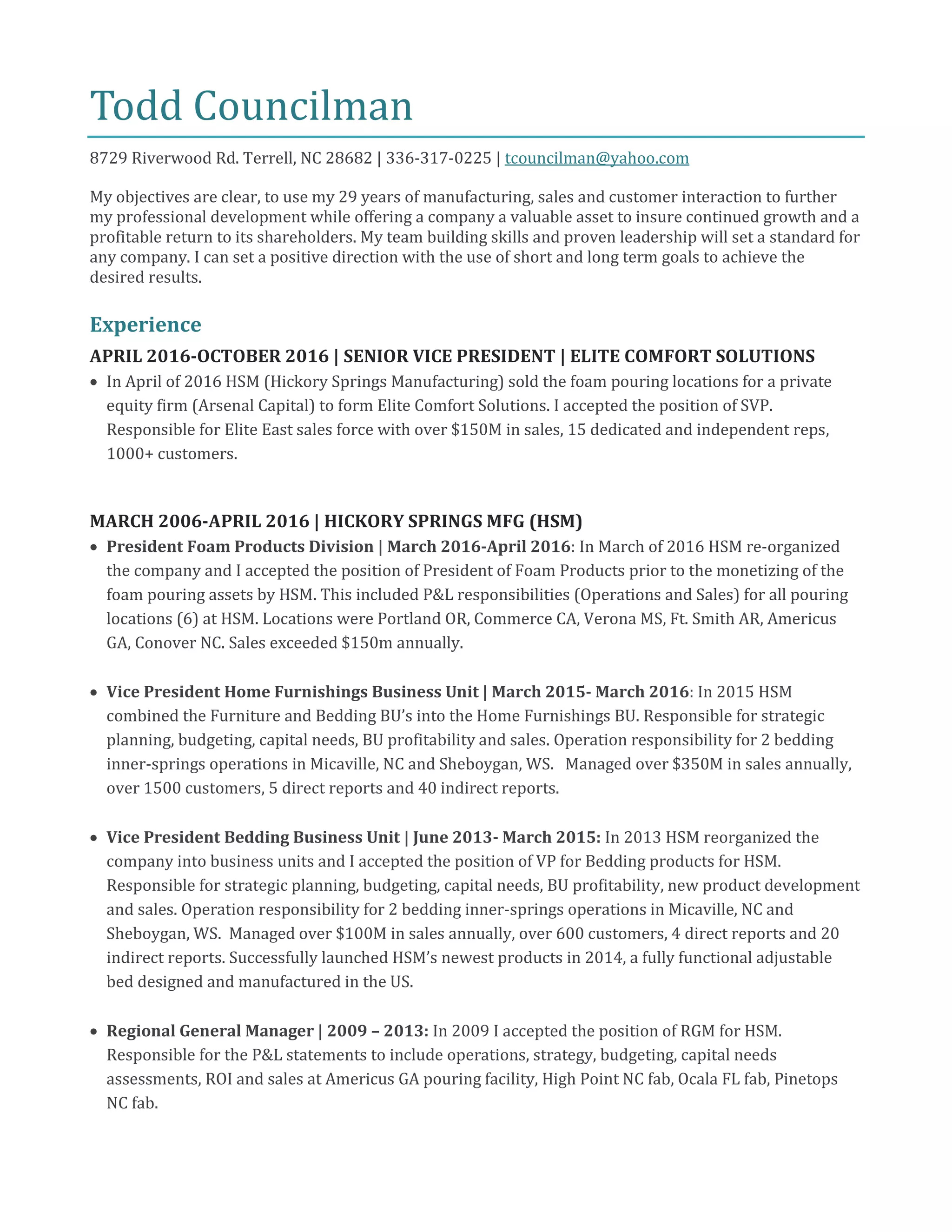 Todd Councilman resume Oct 2016 | PDF