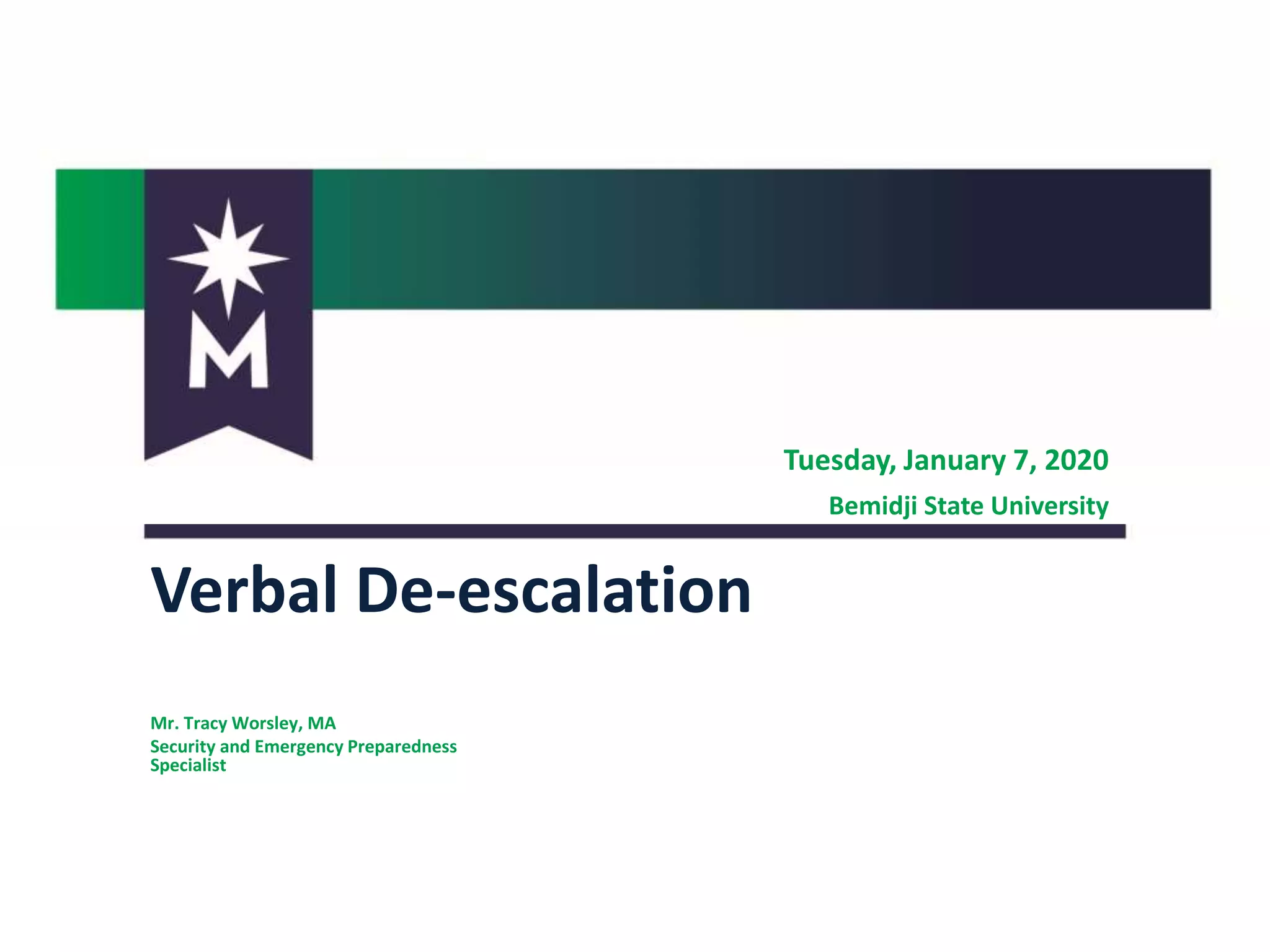 2019 de-escalation training | PPTX