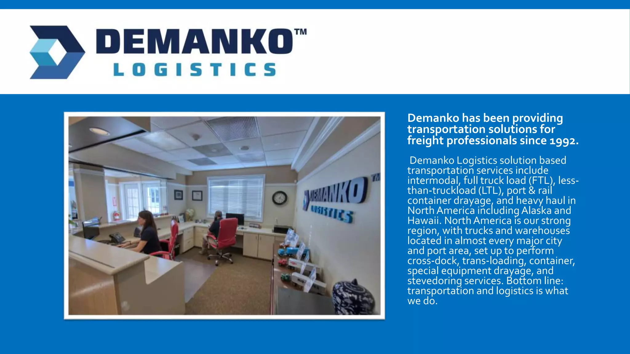 DEMANKO LOGISTICS OVERVIEW PRESENTATION | PPT