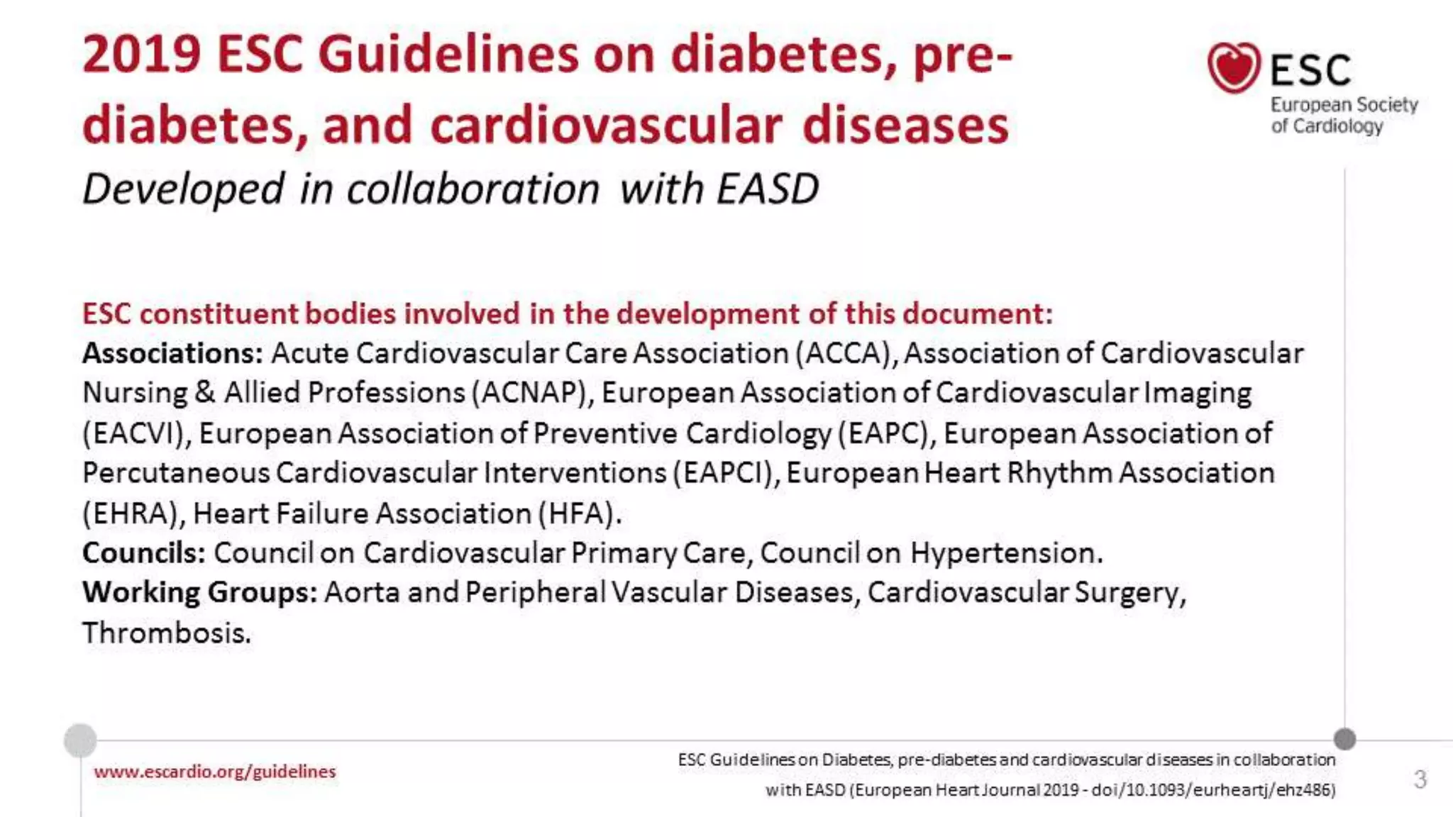 2019 ESC Guidelines on Diabetes and Cardiovascular Disease | PPTX