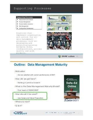 DataEd Slides: Data Management Maturity - Achieving Best Practices Using DMM | PDF
