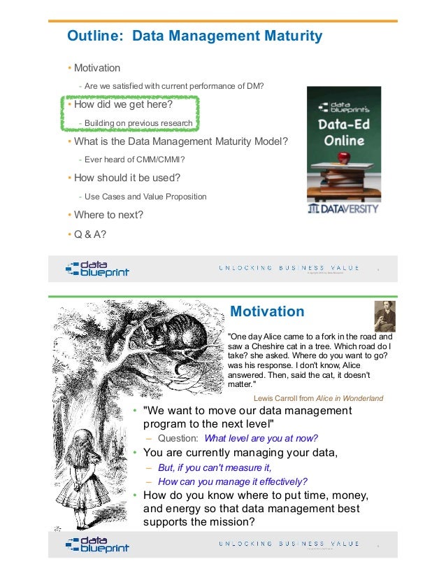 DataEd Slides: Data Management Maturity - Achieving Best Practices Using DMM
