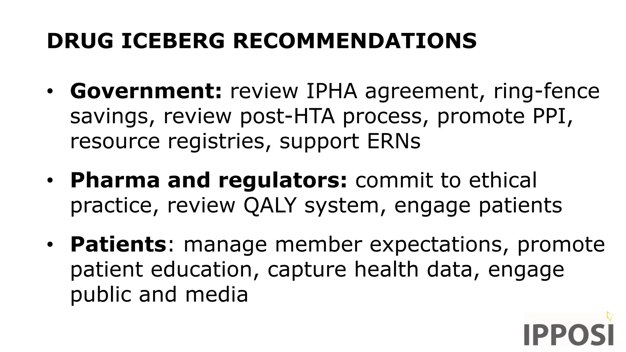 The IPPOSI-HRCI Drug Iceberg Report | PPTX