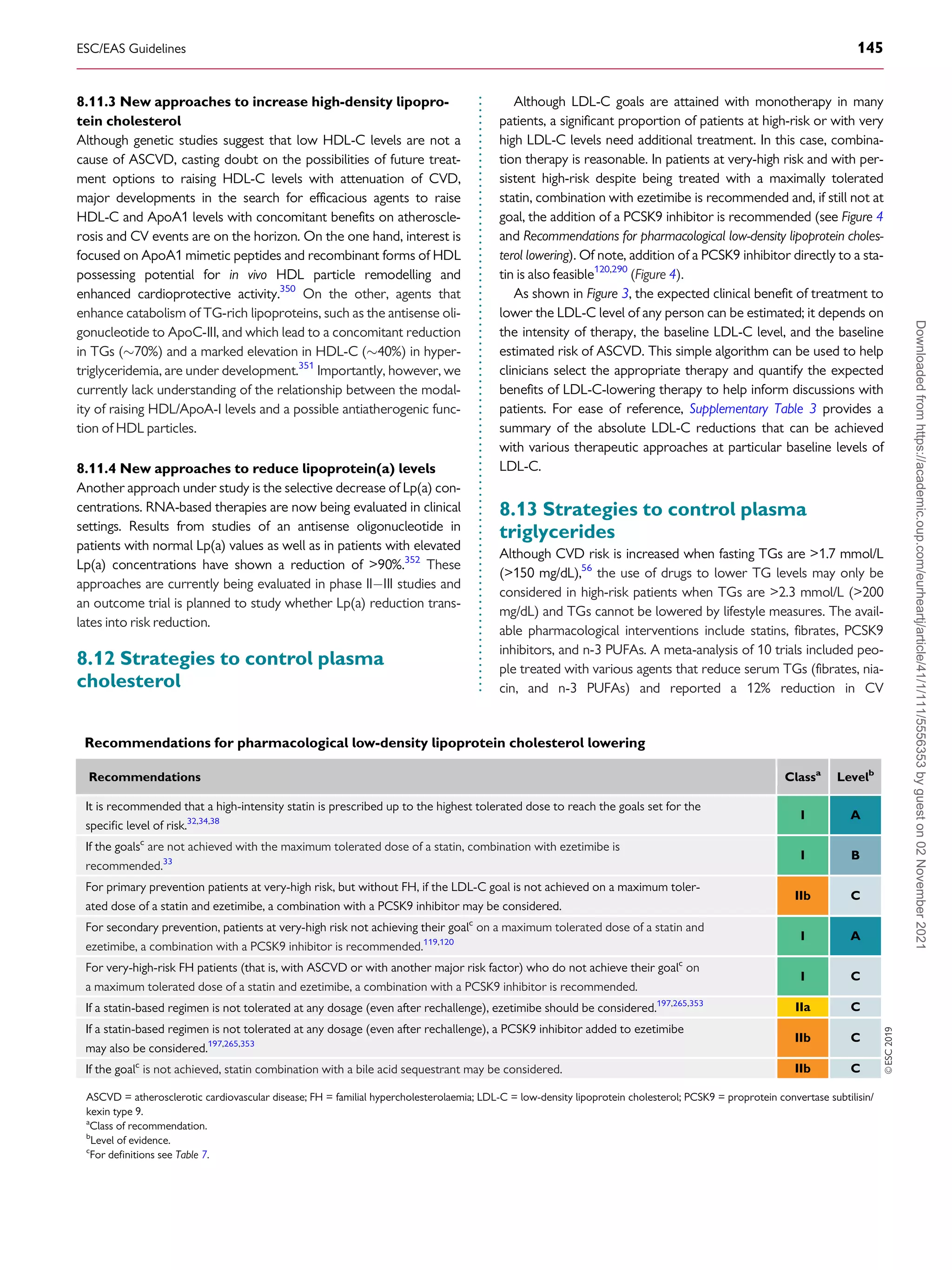 2019 ESCEAS (Dyslipidaemias) Guidelines for the management of ...