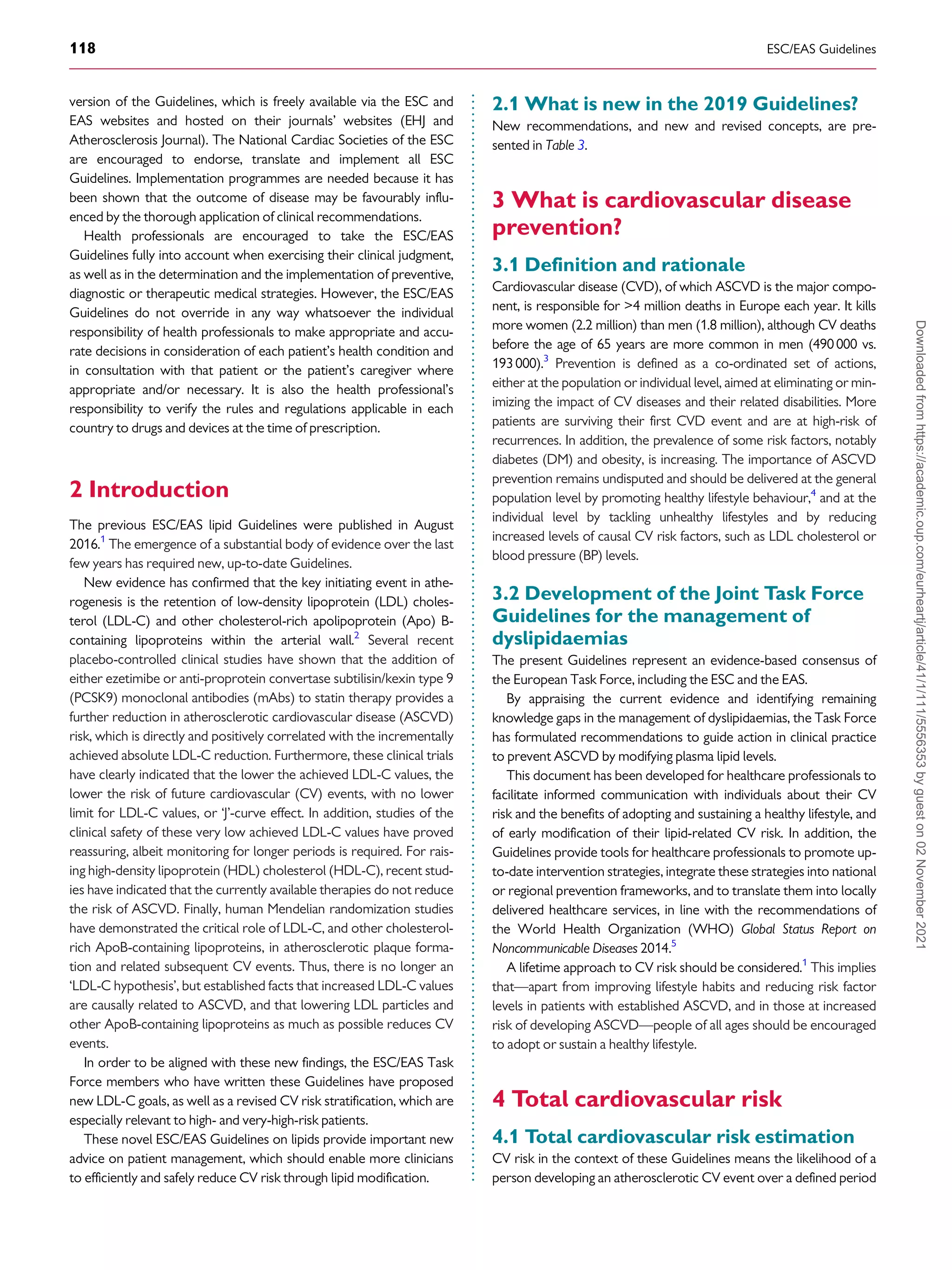 2019 ESCEAS (Dyslipidaemias) Guidelines for the management of ...