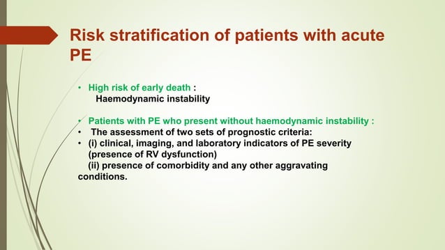 2019 ESC guidelines for pulmonary embolism | PPTX | Heart and ...
