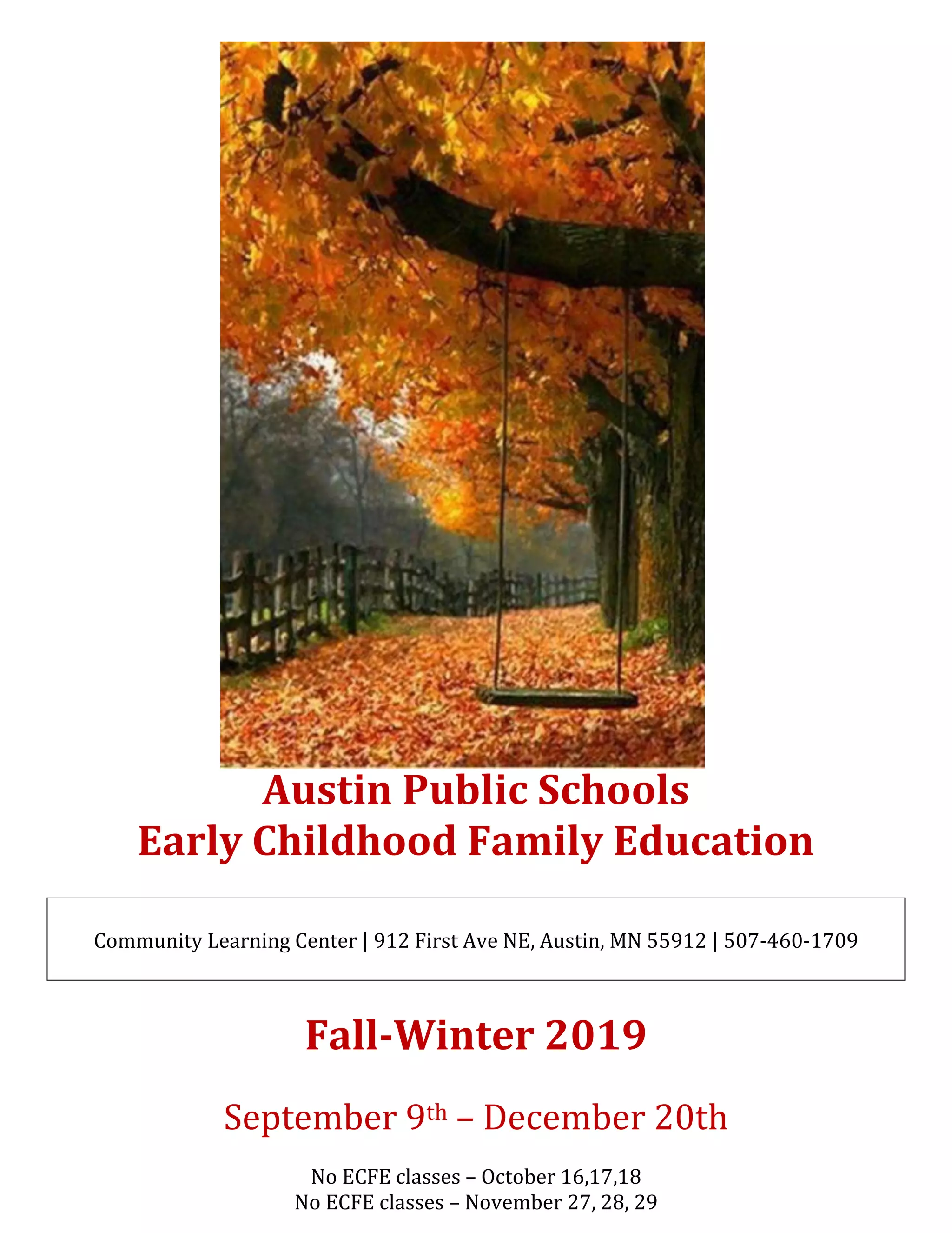 2019 ECFE Fall Brochure | PDF
