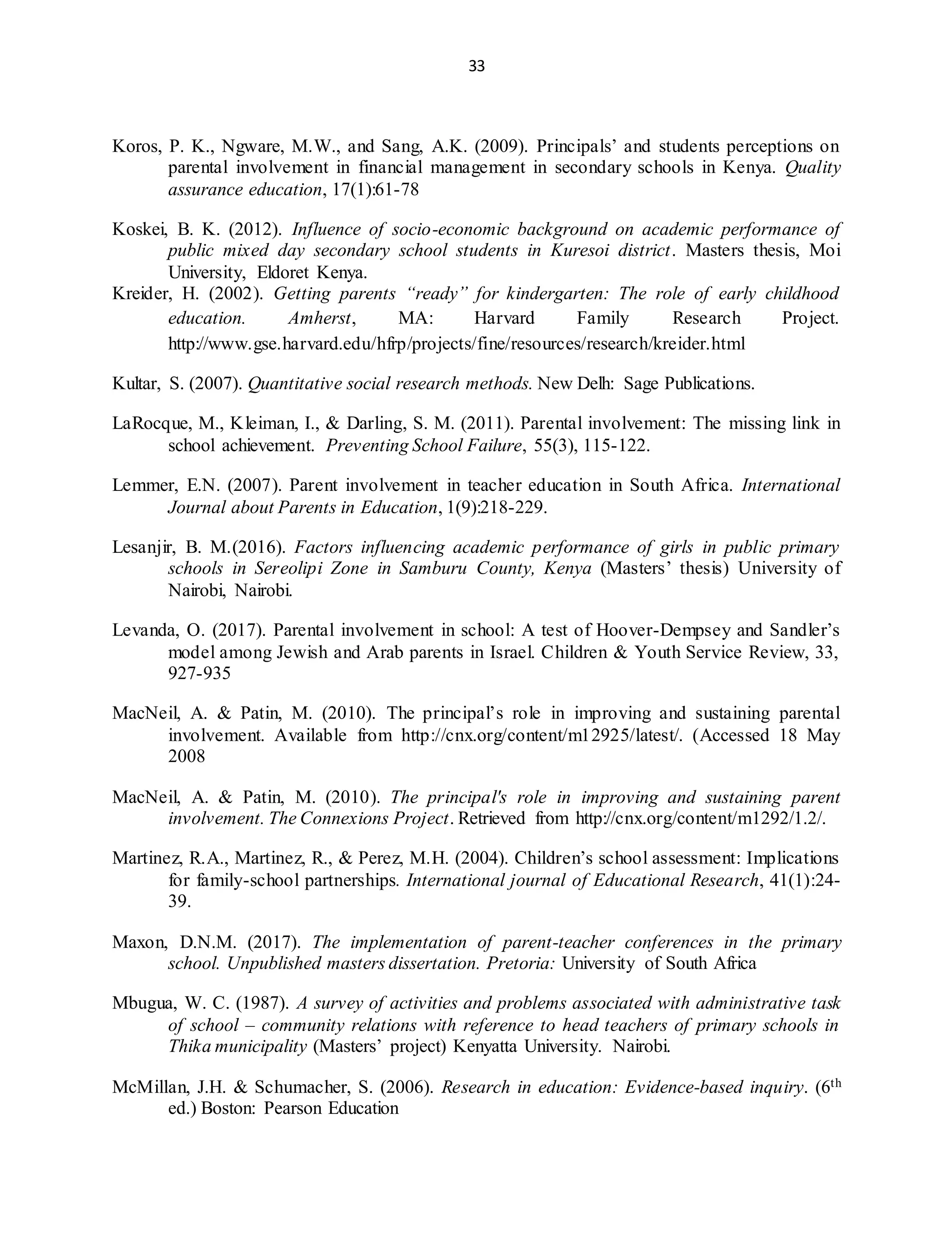 PARENTAL INVOLVEMENT AND ACADEMIC PERFORMANCE | DOCX