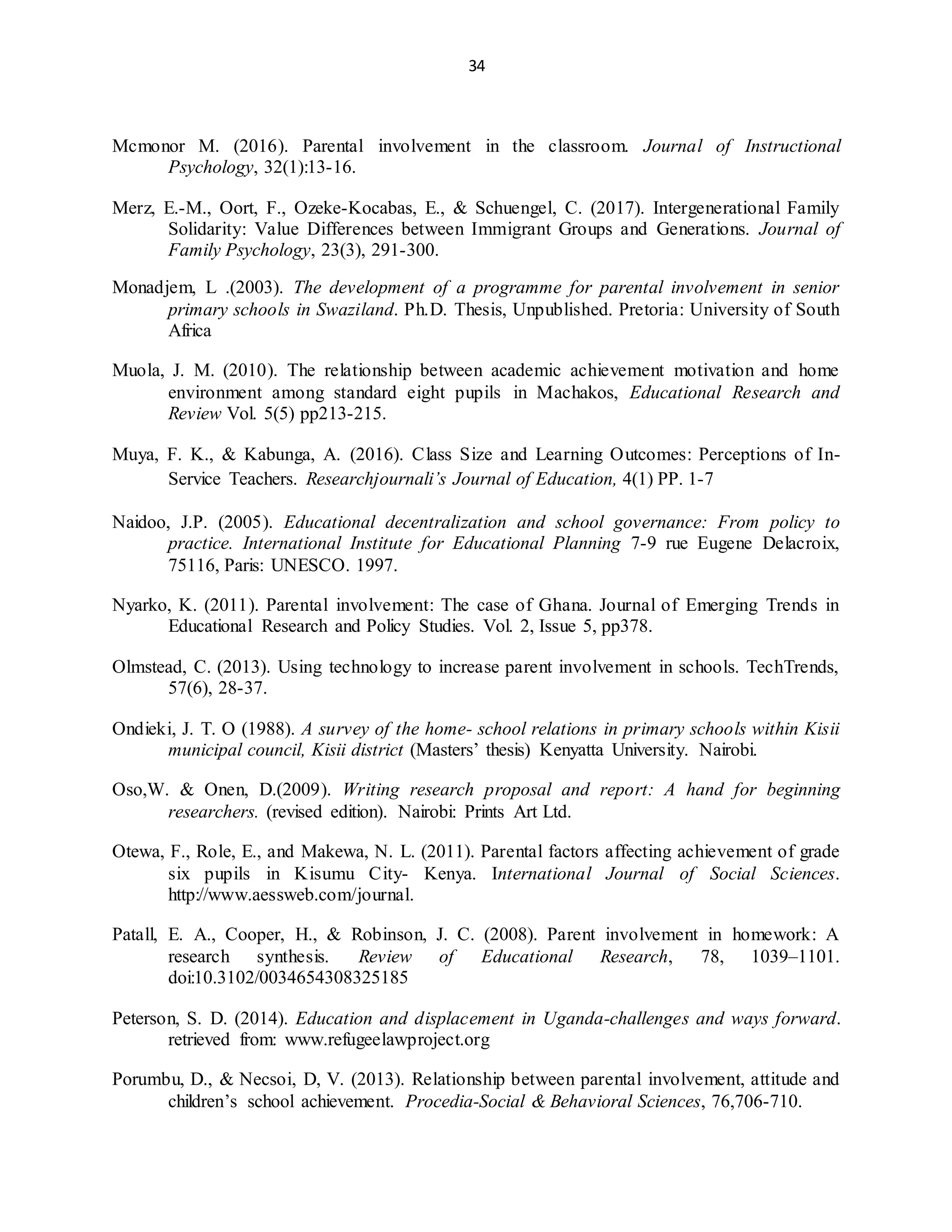 PARENTAL INVOLVEMENT AND ACADEMIC PERFORMANCE | DOCX