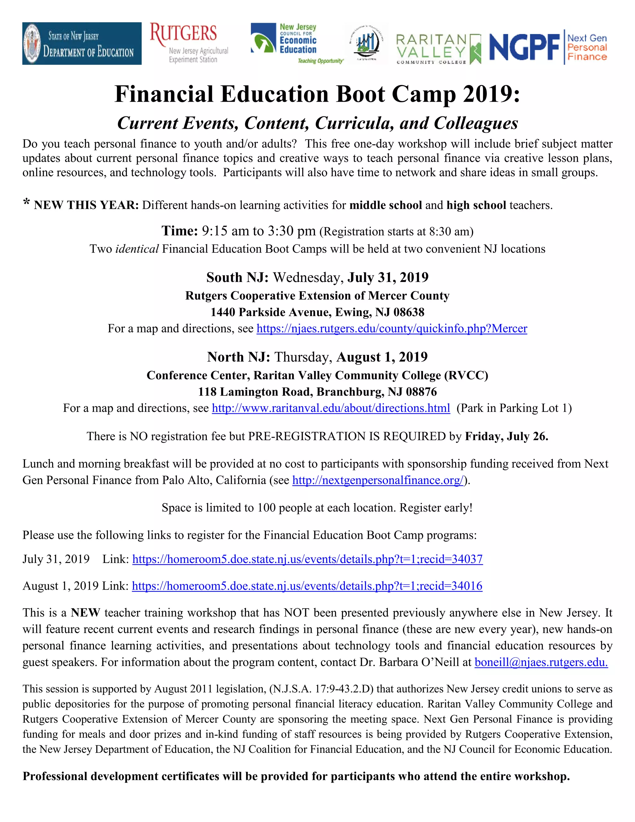 2019 Financial Education Boot Camp Marketing Flyer | PDF